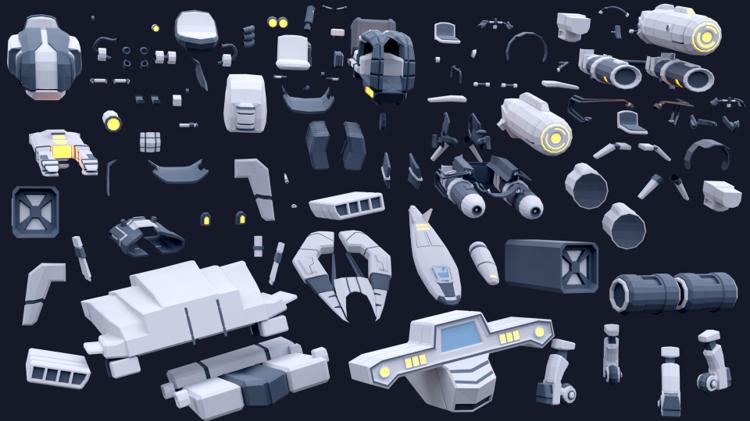 Sci-Fi Modular Starships & Carriers Kit: 21 Spaceships & 100+ Modular ...