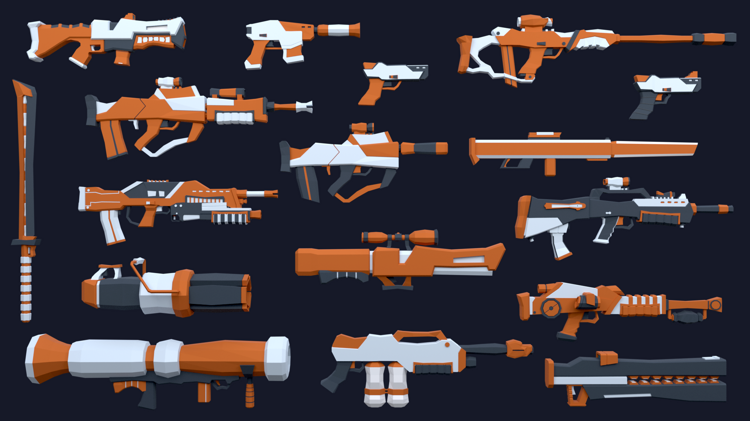 Sci-Fi Modular Kinetic Weapons Kit: 17 Weapons & 100+ Modular Gun Parts ...