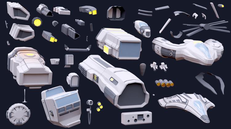 Sci-Fi Modular Starships & Carriers Kit: 21 Spaceships & 100+ Modular ...