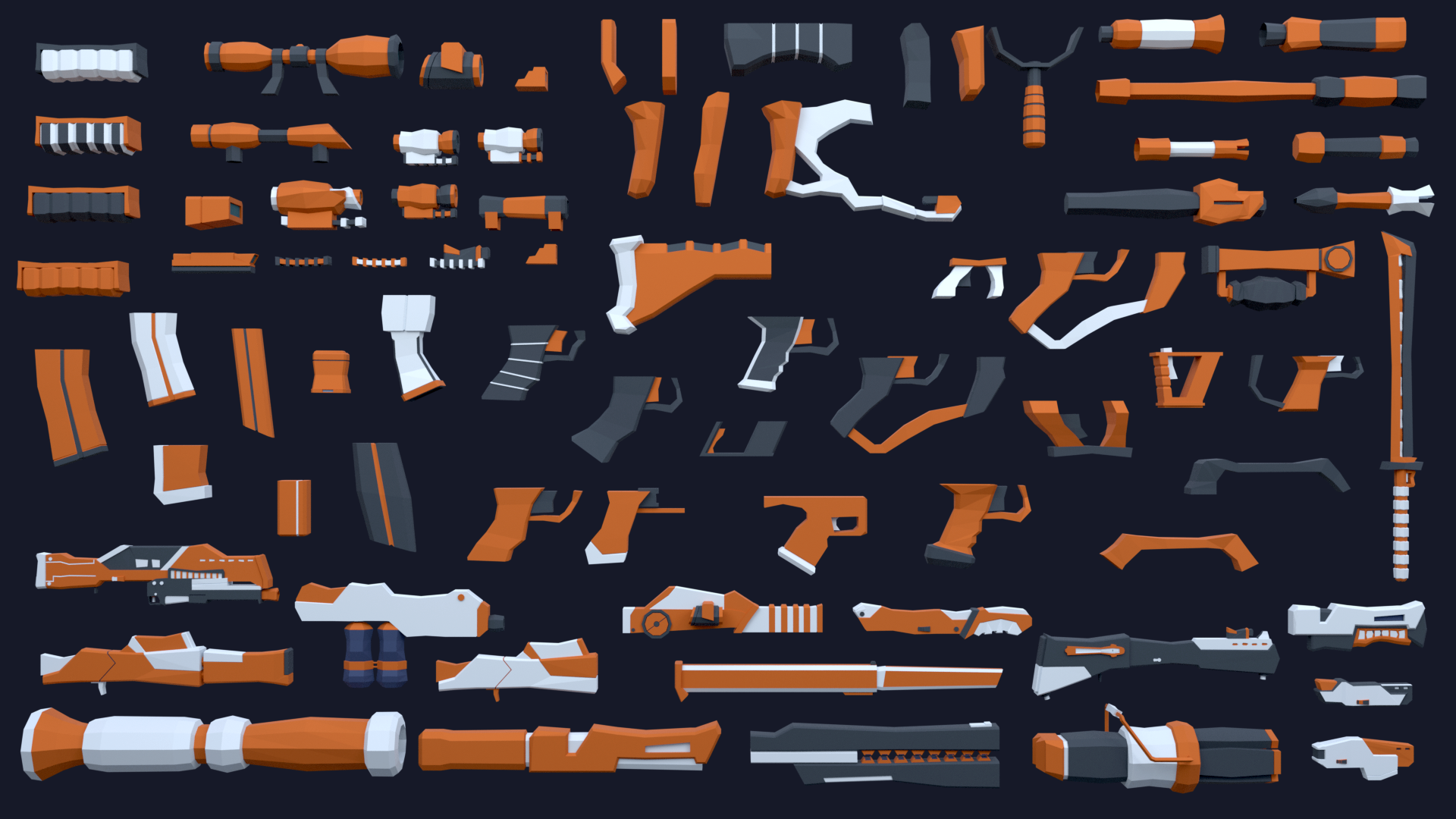 Sci-Fi Modular Kinetic Weapons Kit: 17 Weapons & 100+ Modular Gun Parts ...