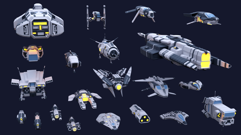 Sci-Fi Modular Starships & Carriers Kit: 21 Spaceships & 100+ Modular ...